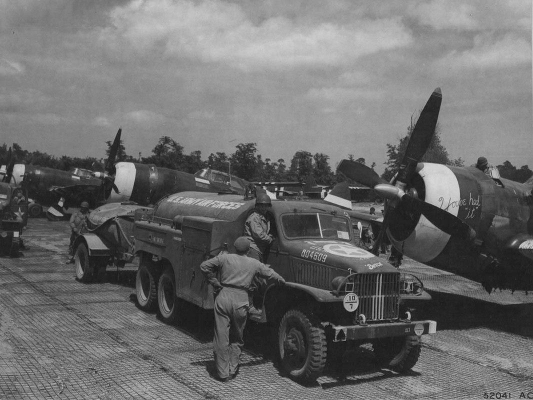 CCKW 353 fuel tank w single axle fuel A 3 trailer refuells P 47 ...