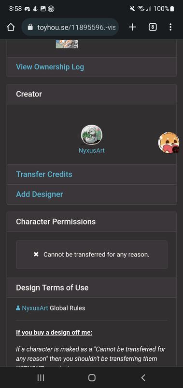 Beware: ArtCherryOnTop; thief & ToS violations on Toyhouse
