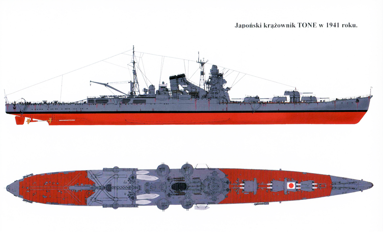 IJN Tone heavy cruiser, lead ship of her class — Postimages