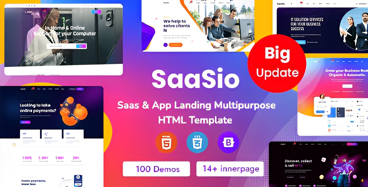 SaaSio - One Page SaaS HTML Template – Bliter GPL