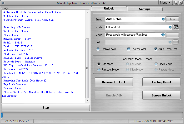 Sony F3115 frp reset success by miracle thunder frp tool - GSM-Forum