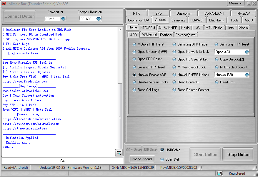 Huawei vie-l29 enable adb and remove frp done by great miracle thunder ...