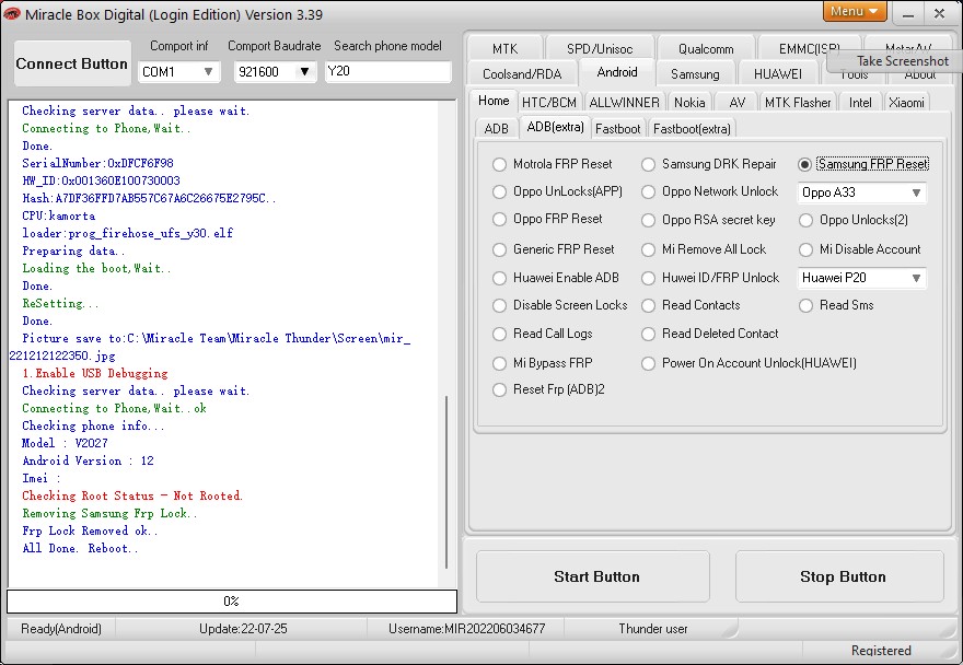 GSM-Forum - Vivo v2027 y20 frp in adb mode easy remove by miracle thundeR