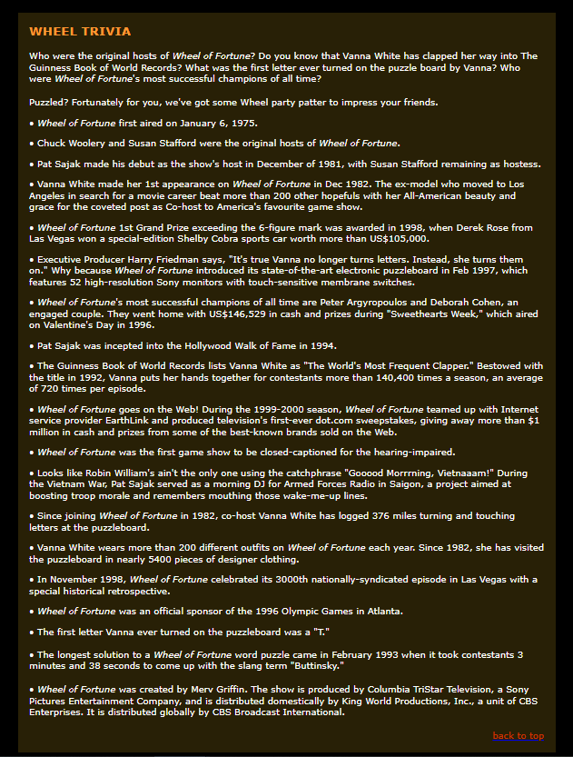 WOFS Wheel Trivia — Postimages