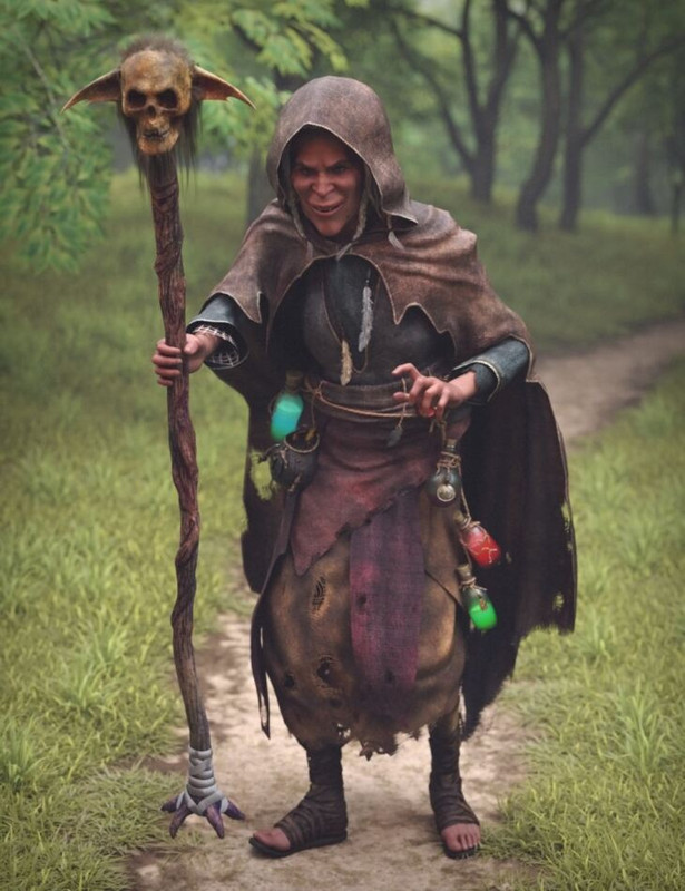 DForce XI Old Hag Outfit For Genesis 9 2025 - Free Daz 3D Models