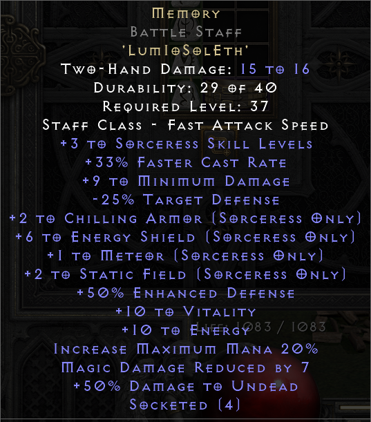 9es 5chilling Memory Staff - Topic - d2jsp