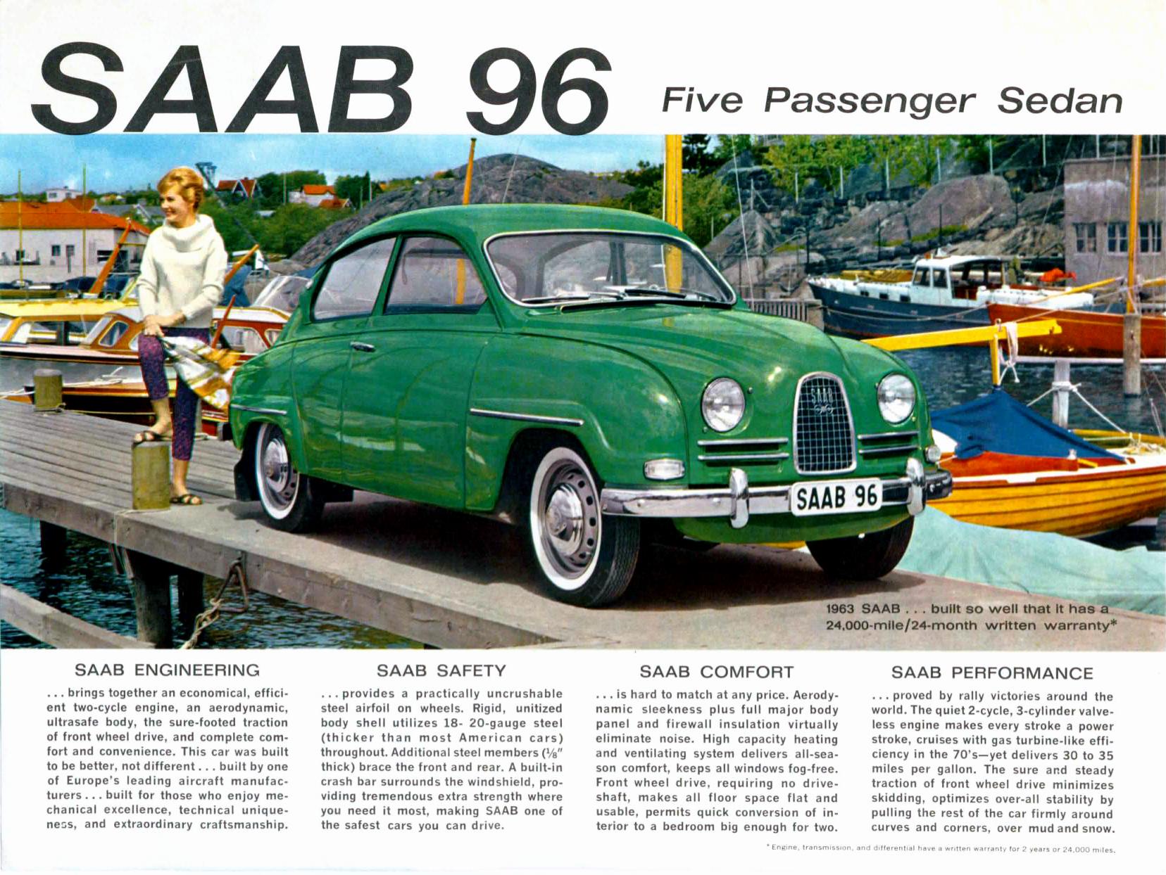 1963 Saab 96 brochure 01 — Postimages