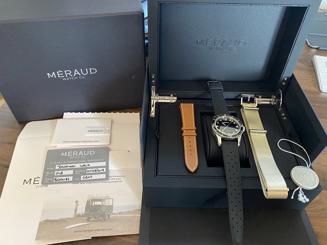Meraud Bonaire Diver - 39mm, No Date (Onyx Black, 3 Straps, Full B&P ...