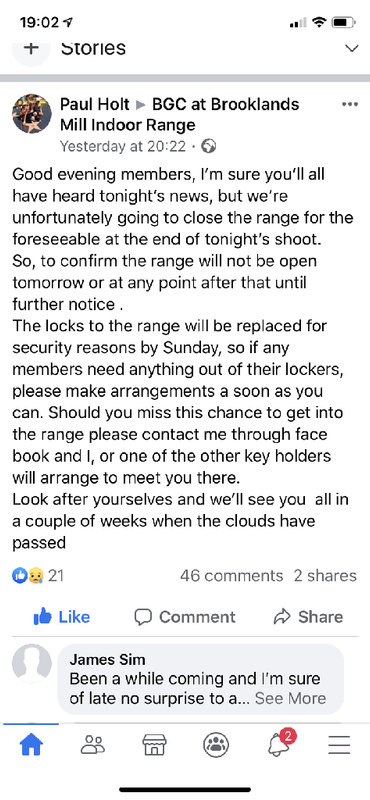 Bolton Gun Club in Leigh Mill - closed until furthr notice.