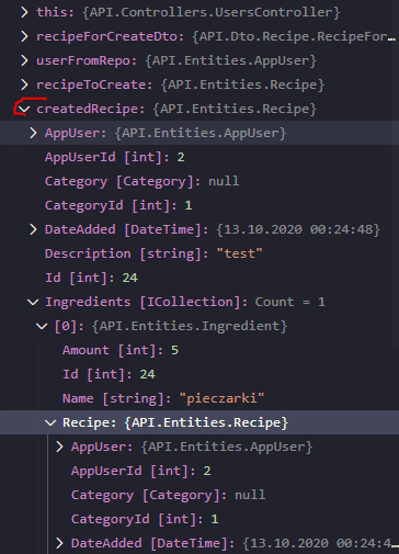 C How To Avoid The Circular Referencing Core Mvc Postadd Recipe Web Api