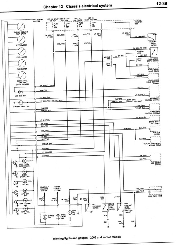 Instrument Cluster Wiring Diagram | Ford Escape Automobiles Forum
