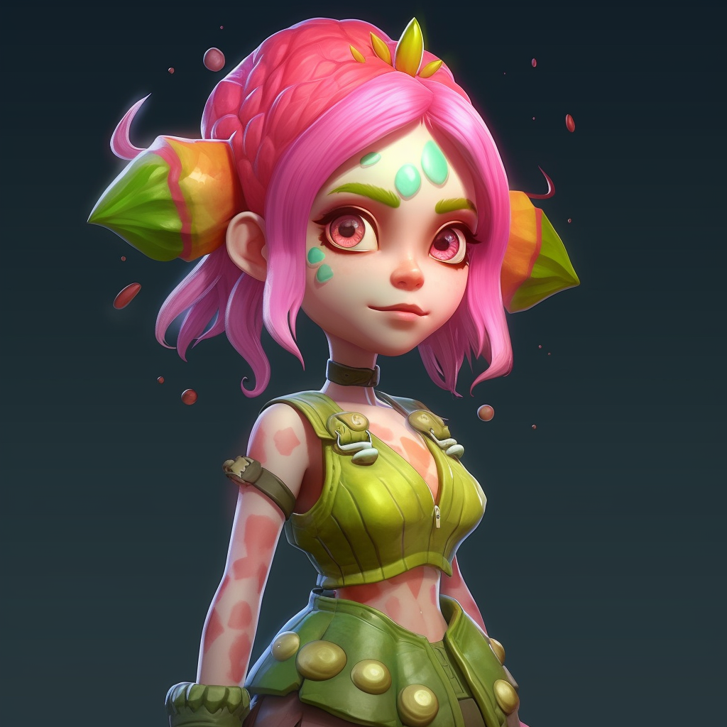 Liza Purtova girl amphibious game character with pink hair and ceafc2ff df7f 47bc 96f0 ...