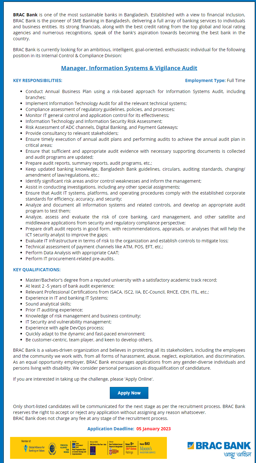 BRAC Bank Limited Job Circular 2023 - Lekhapora BD Jobs