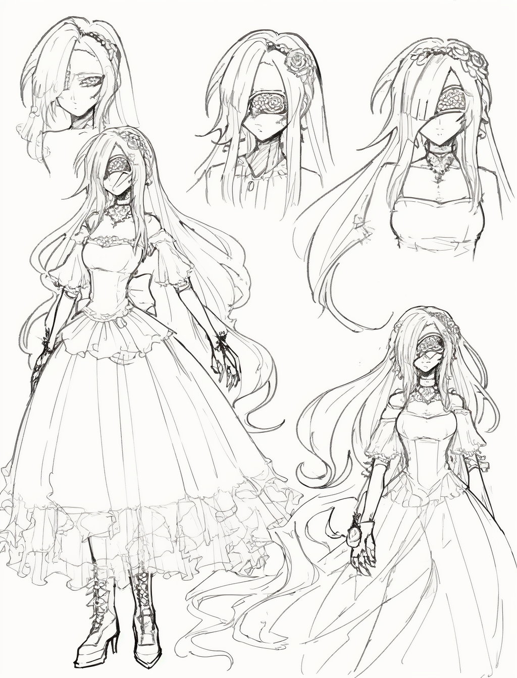 monochrome sketch design Sheet Character design long bloack c24afeca 29d8 431a 8ff9 267e03d60e21 ...
