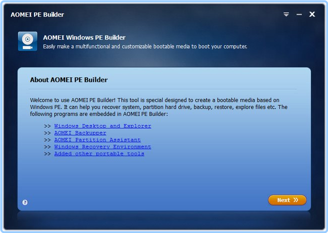 AOMEI PE Builder V2.0 FC Portable - Portables - ChileComparte