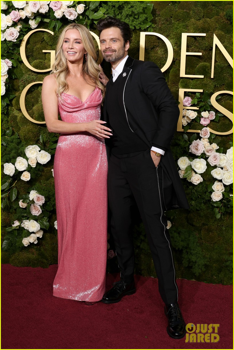 sebastian stan annabelle wallis arrive at golden globes 04 — Postimages