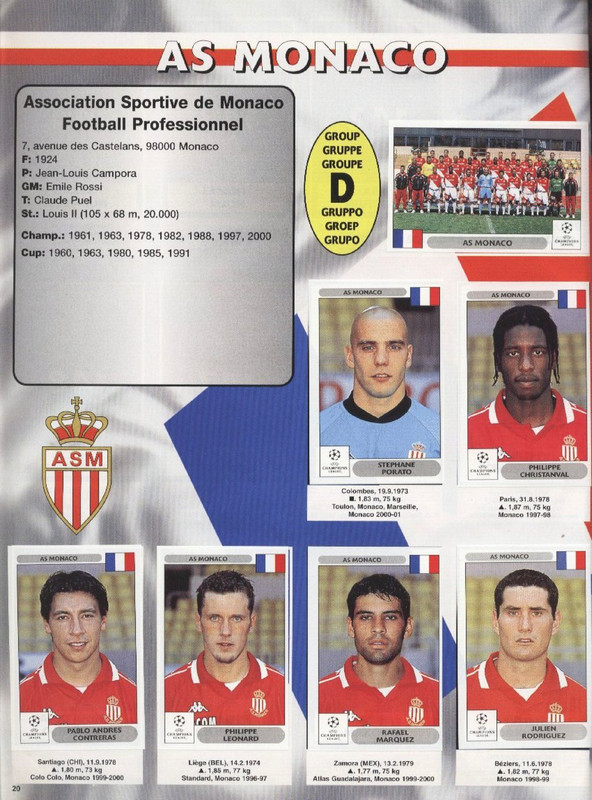 Album UEFA Champions League 2000 2001 Panini 22 — Postimages
