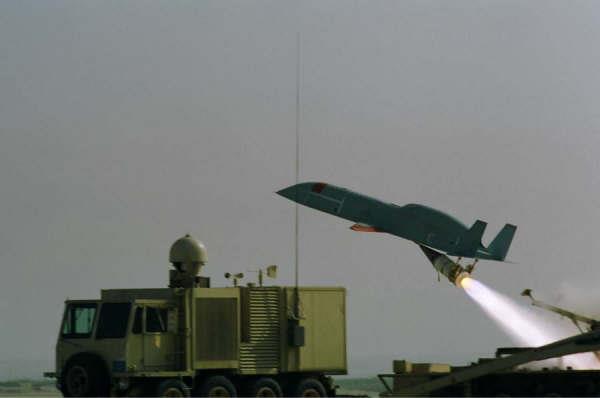 An Egyptian Teledyne Ryan model 324 Scarab UAV taking off from its ...