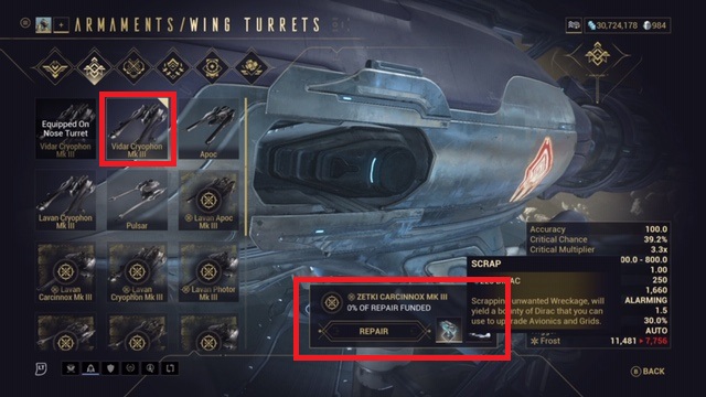 Railjack Weapon Management UI Bug - UI - Warframe Forums