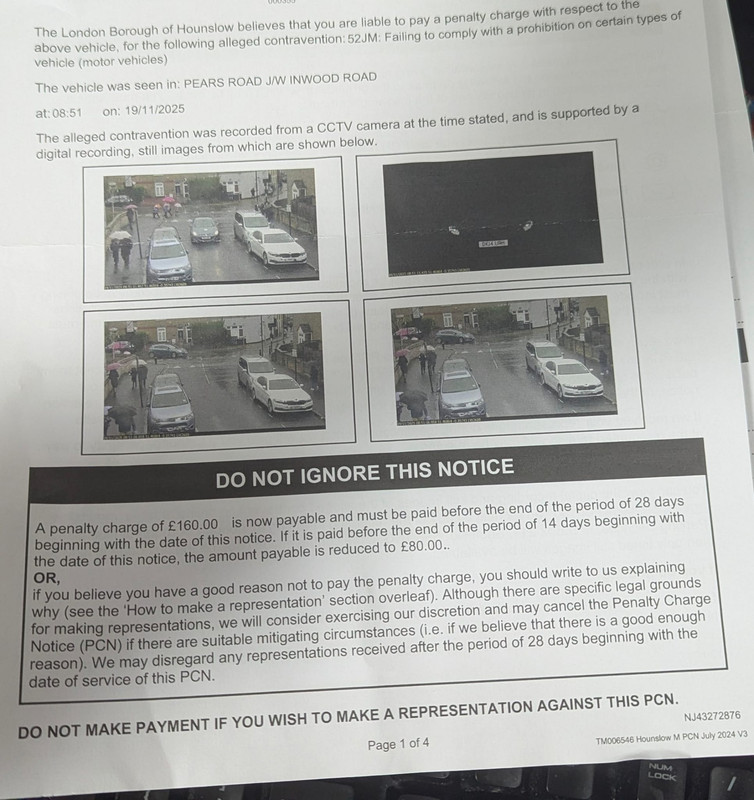 Hounslow – 52JM Failing to comply with prohibition on motor vehicles ...