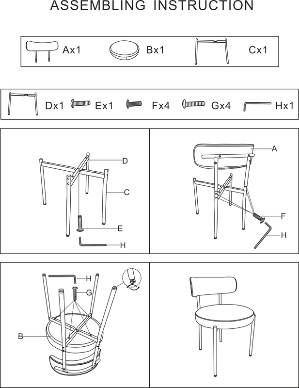 Hawsaiy Ensemble de 4 Chaises de Salle à Manger, Chaises de Salle à ...