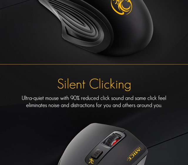 Безжична гейминг мишка Imice G 1800 Silent Click 4 бутона ултра лека