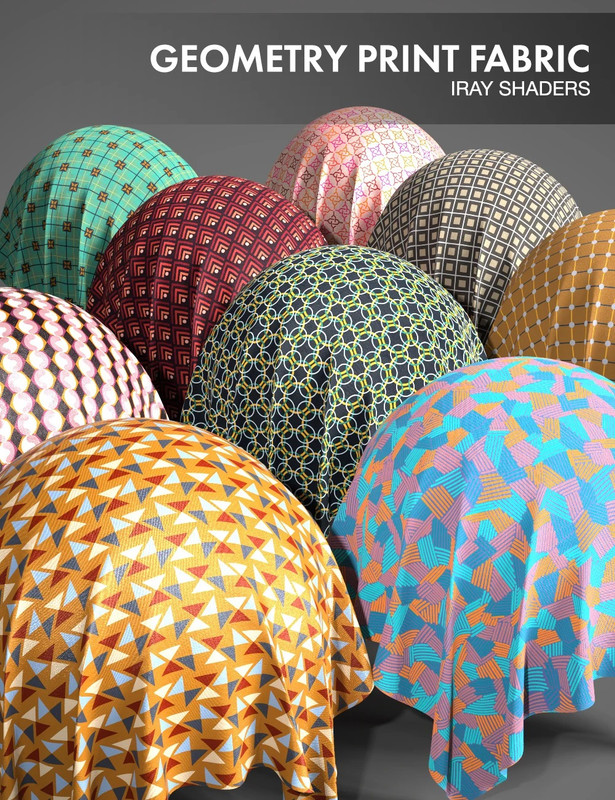 Geometry Print Fabric - Iray Shaders 2025 - Free Daz 3D Models