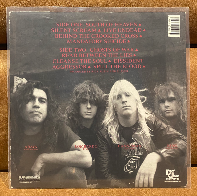 SLAYER South Of Heaven ( Cover Back) — Postimages