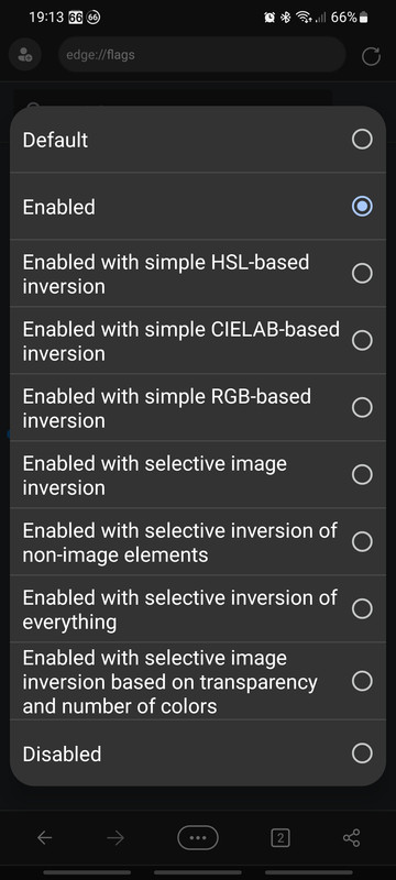 Bug Report - Missing "Auto Dark Mode for Web Contents" in Edge Android (Version 113.0.1774.42 ...