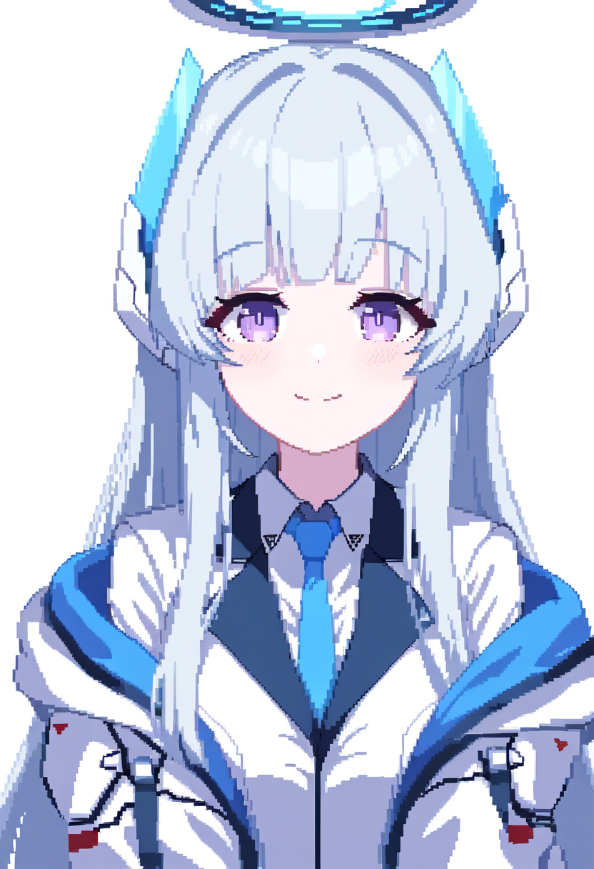 1girl, noa (blue archive), {{{{pixel art}}}}, flat colors, best quality, amazing s 3739334618 ...