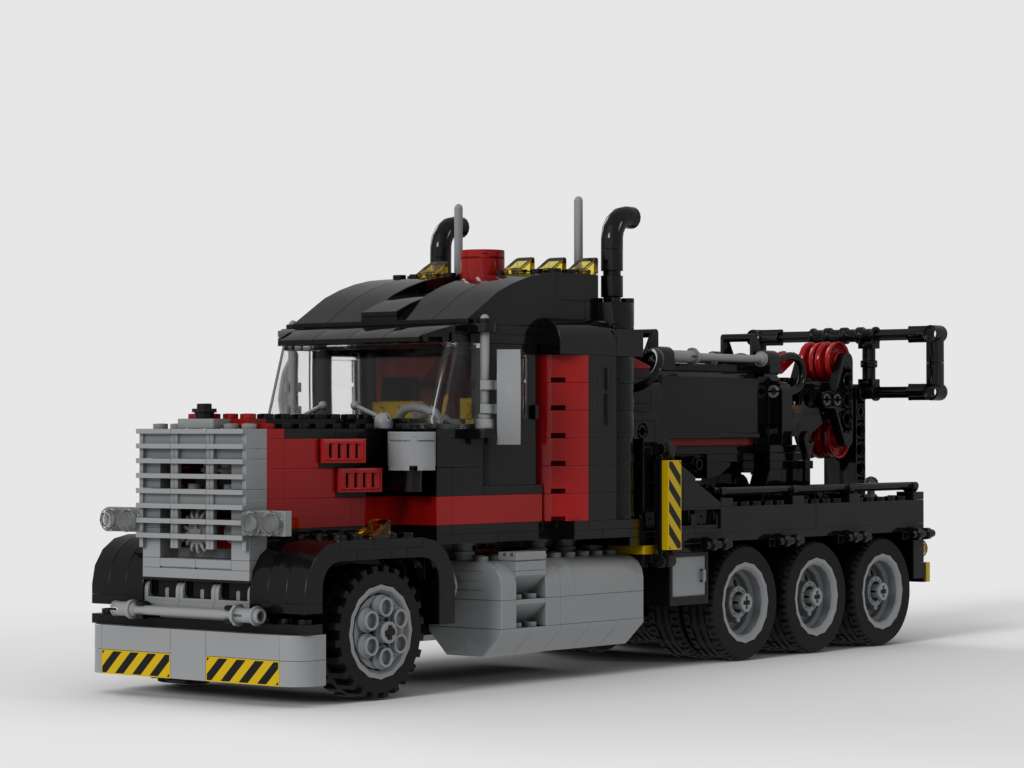 LEGO MOC Rotator Tow Truck with V12 in Red by rayb | Rebrickable ...