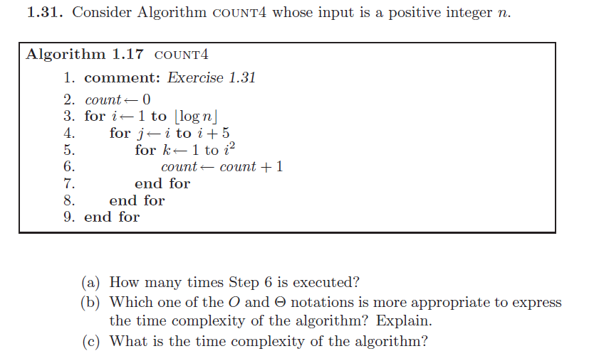 Solved 131 Consider Algorithm Count4 Whose Input Is A