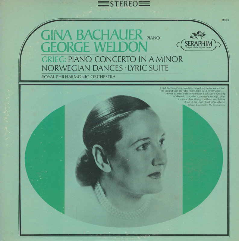 lp piano concerto in a minor norwegian danc edvard grieg gina bachauer ...
