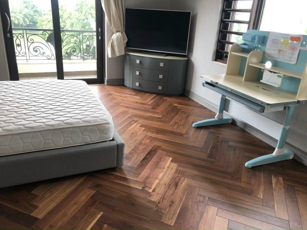 sàn gỗ walnut lát xương cá — Postimages