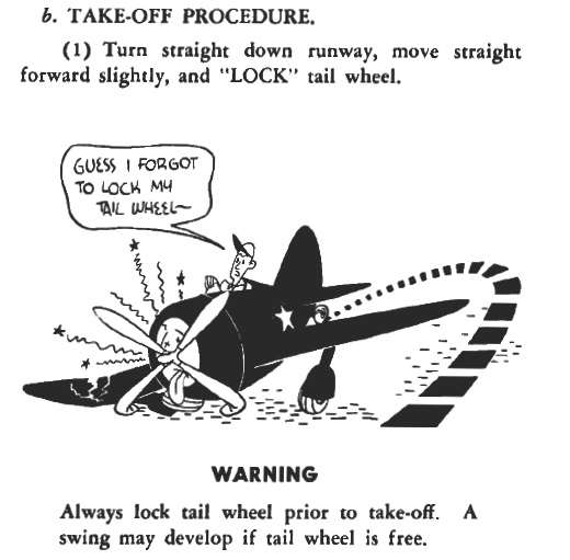 Takeoffs and tail wheel lock