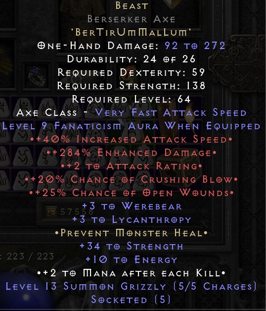 > 284/34 15/2 Beast Ba