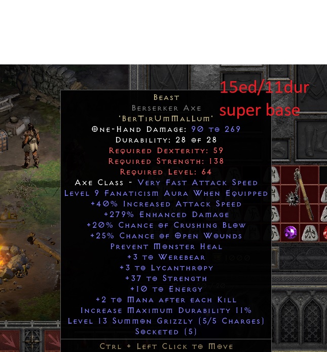 15ed/11dur Super Base Beast Zerker - Topic - d2jsp