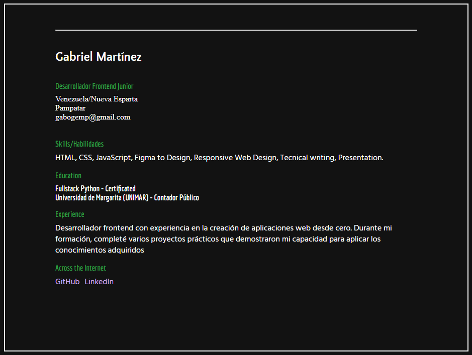 GitHub - gabogemp/Single-Page-CV