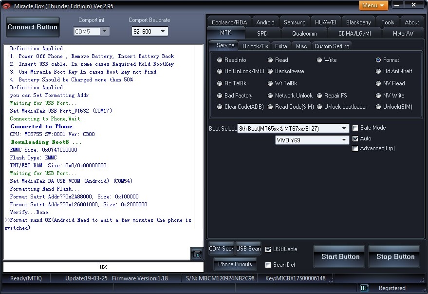 GSM-Forum - Vivo Y69 Pattern And Frp Remove Done by Thunder 2.95
