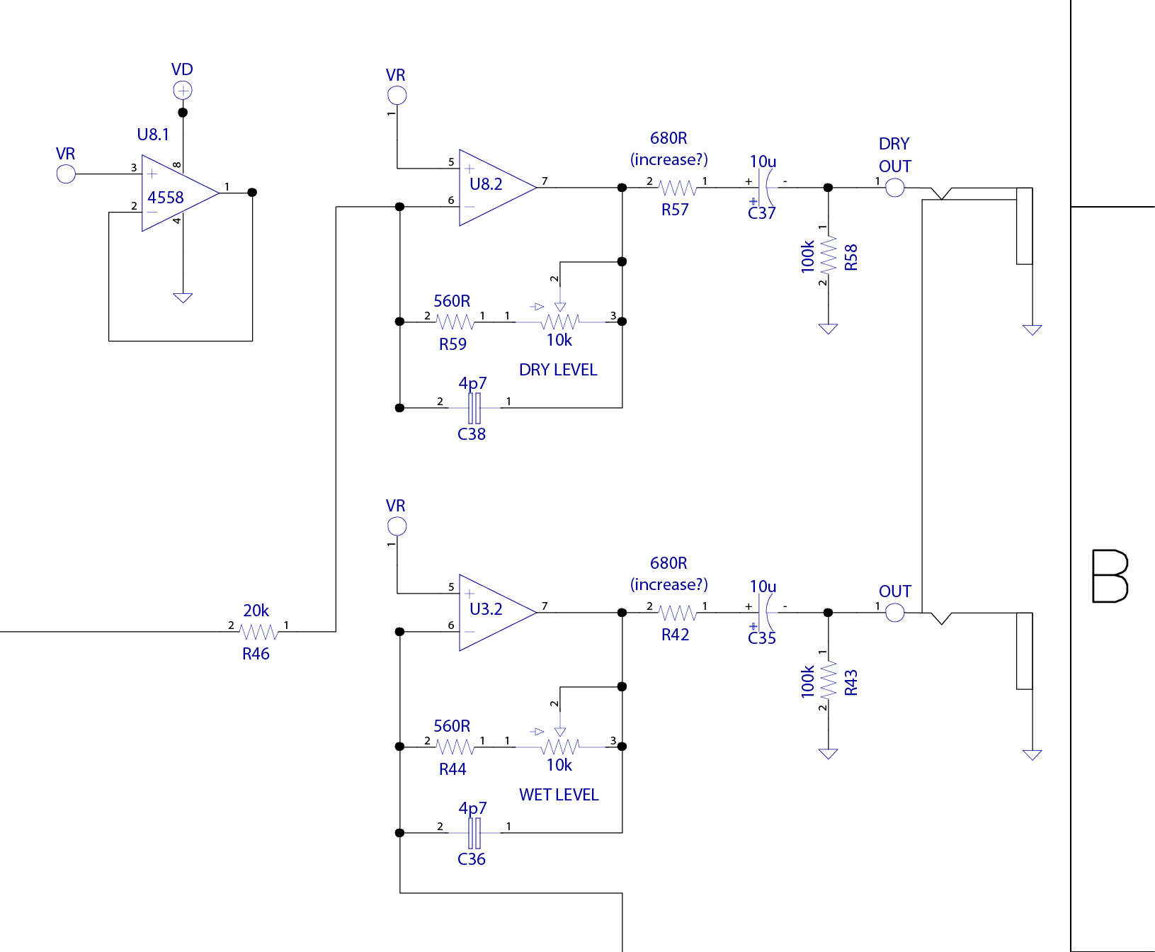 KARAOKE CHORUS schematic stereo mod output section — Postimages