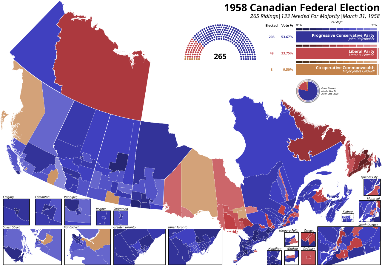 1280px 1958 Canadian General Election svg — Postimages