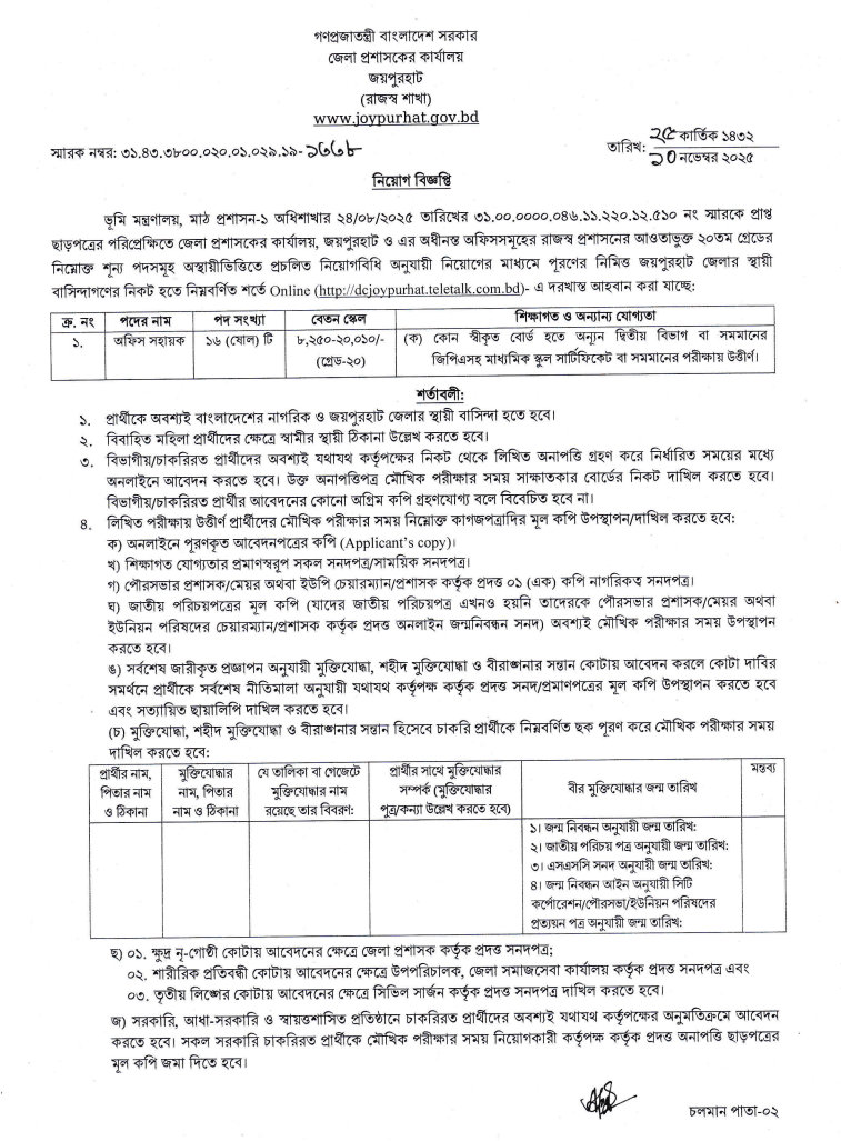Office Assistant Job Circular Apply Procedure alljobscircularbd.com
