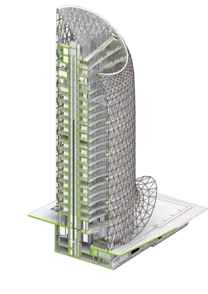 Centro Direzionale Gruppo Unipol spaccato assonometrico MCA Arch — Postimages