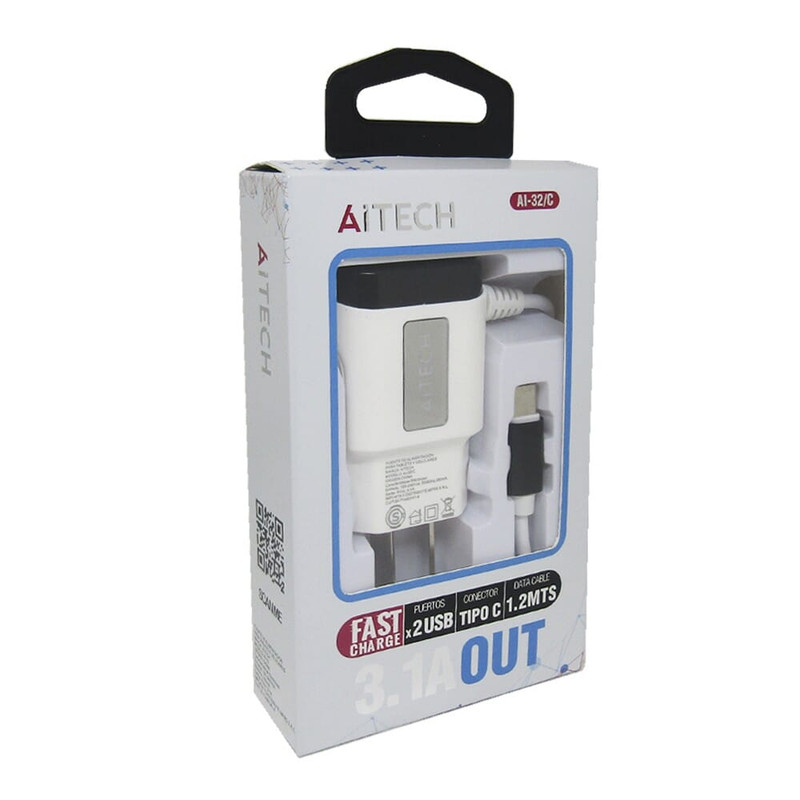cargador aitech ai 32 c 31a tipo c 12m 2 usb fast charge colores surtidos — Postimages