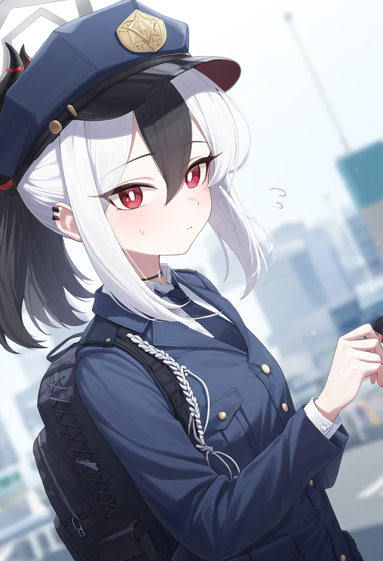 depth of field, 1girl, [kayoko (blue archive)], blue archive, {{{{police uniform s 3153555063 ...