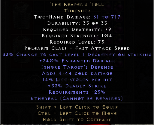 Eth Reapers Toll 240ed(perf)/14ll - Topic - d2jsp