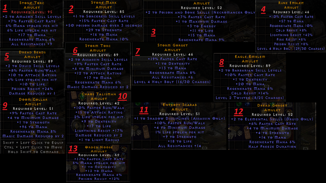 Selling Bunch Of Crafted Amulets And Some Rare - Topic - d2jsp