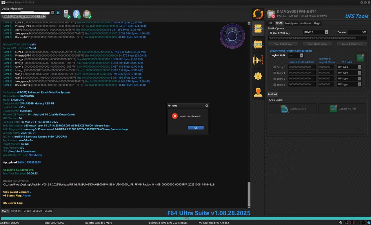 UFS ISP Check KG Info error, how solve this? - GSM-Forum