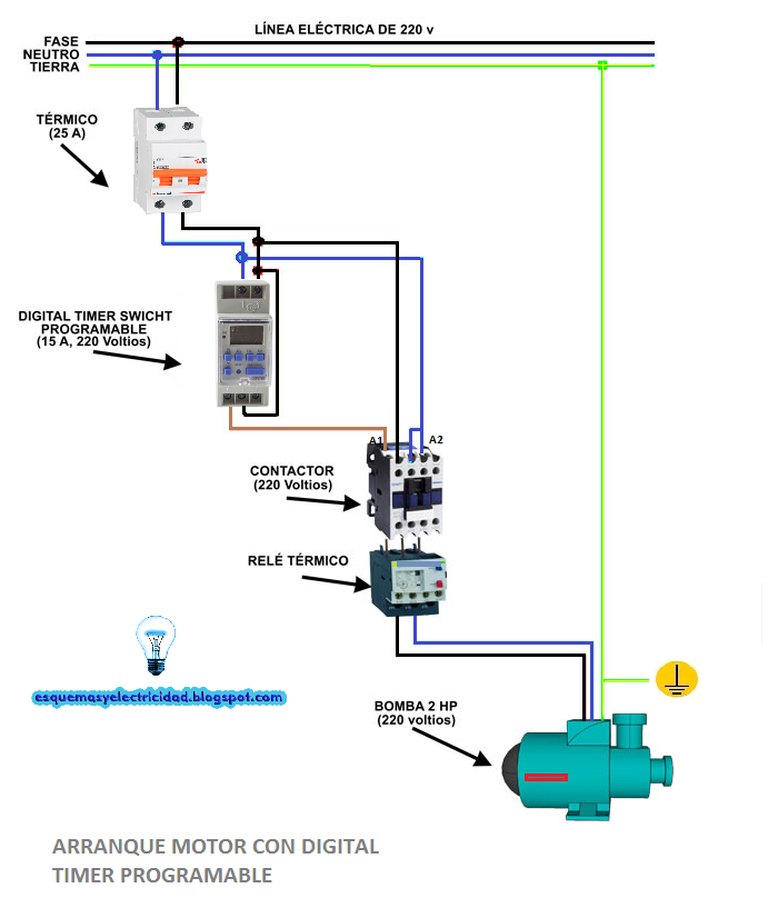 Arranque motor con digital timer programable — Postimages