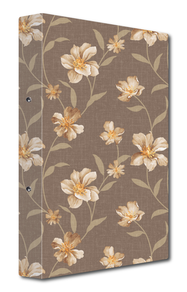 BEIGE FLOWERS ON BROWN — Postimages